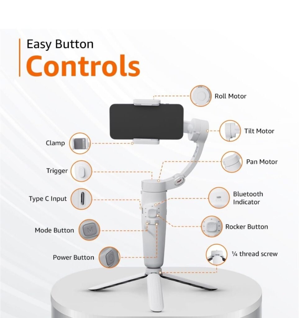 Foldable M1 3-Axis Gimbal Stabilizer | Advanced Gyroscope | Shake-Free ...