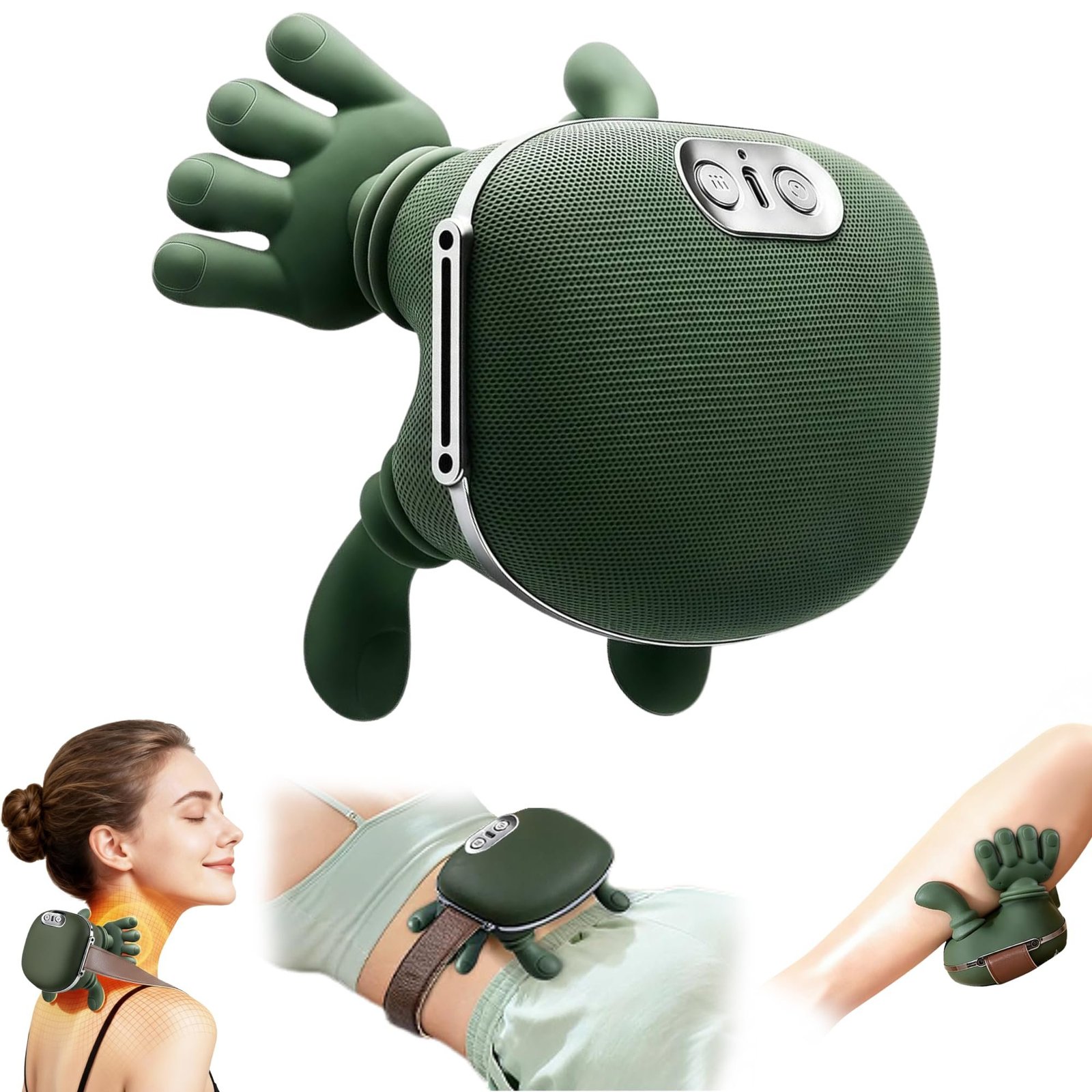 Heated Massager, Wireless Portable Shiatsu Neck, Back and Leg Massager ...